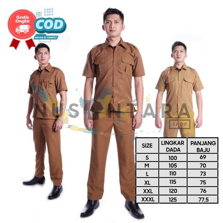 Seragam Pns Pria Lengan Pendek Keki Muda Baju Pemda Pria Baju Setelan Pns Pdh Pemda Seragam