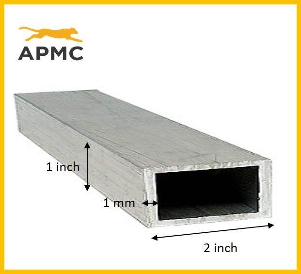 Aluminum Tubular / Square Tube 1mm x 1 inch x 2 inch | Lazada PH