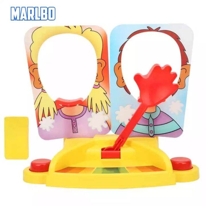 Pie face shoot cream toy cake double punch machine smashing machine ...