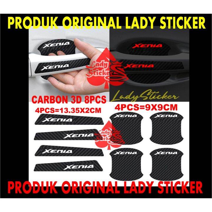 STIKER STICKER HANDLE MOBIL XENIA STICKER KARBON 3D PELINDUNG GAGANG ...