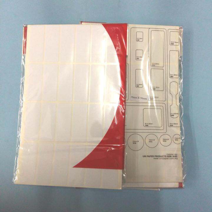 Rectangle Sticker Label 19mm x 50mm (White) | Lazada
