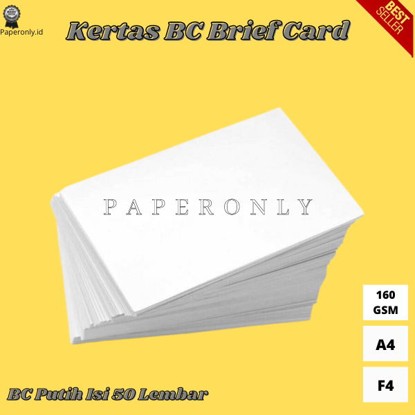 Keras BC Brief card A4 160 Gram isi 50 lembar/ Kertas Manila | Lazada ...