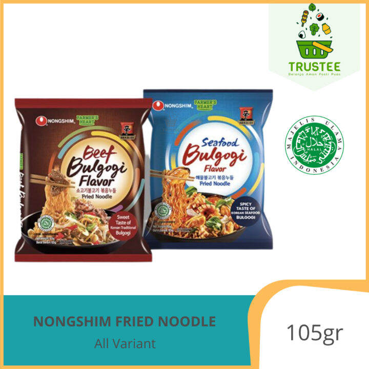 Nongshim Seafood Beef Bulgogi Korean Fried Noodle Mie Instant Korea ...