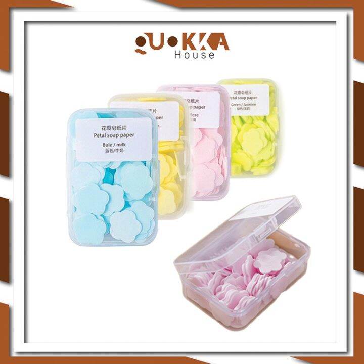 QUOKKA Disposable Flower Petal Hand Soap Paper Portable Hand Washing ...