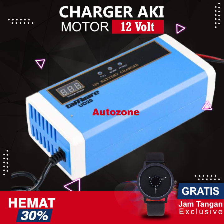Taffware Charger Aki Mobil Dan Motor Lead Acid 12 Volt 10 Amper Cas Casan Aki Kering Dan Basah ...