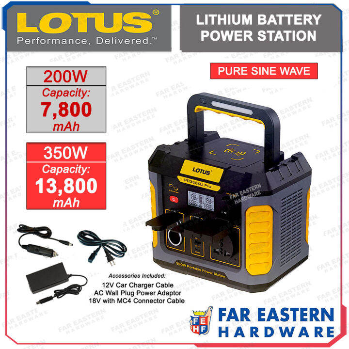 LOTUS PRO Portable Lithium Battery Power Station 200W 350W Li-Ion ...