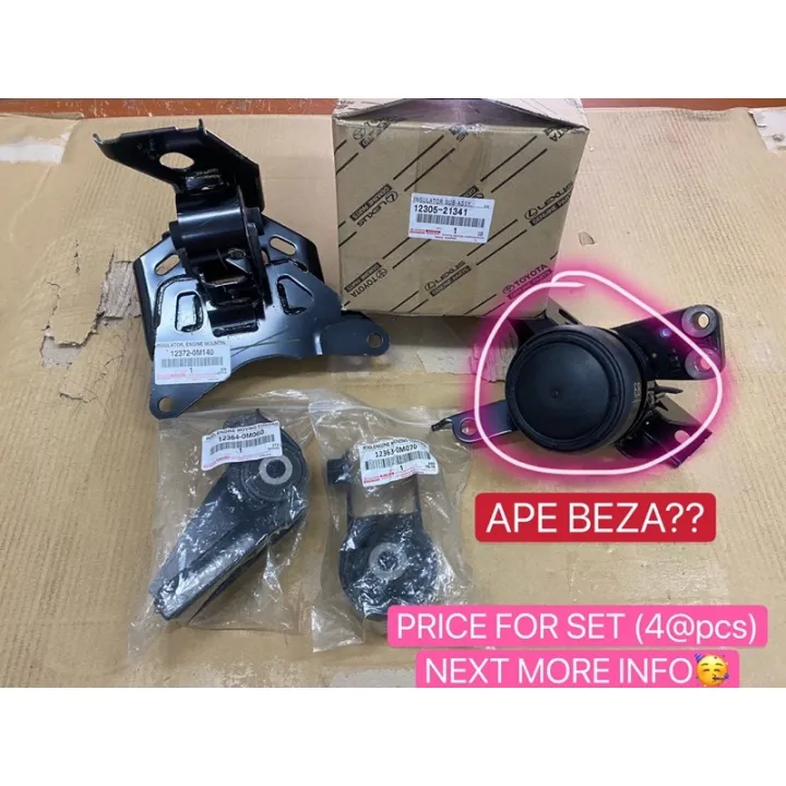 ORIGINAL TOYOTA VIOS NCP150 1.5 AUTO (2014-2016) ENGINE MOUNTING SET (4 ...