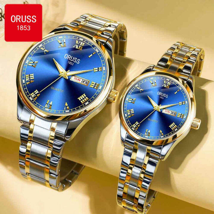 Oruss Couple Watch for Quartz Waterproof Original Stainless Steel ...