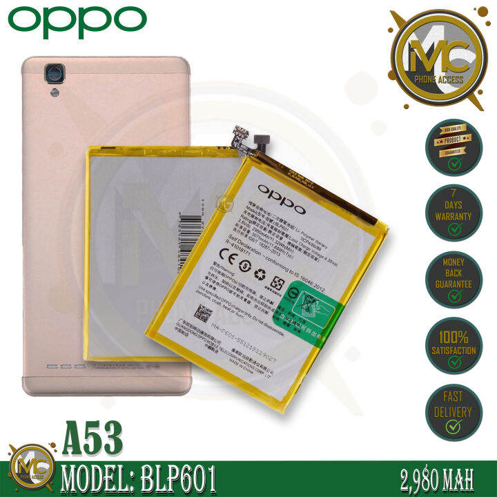 Oppo Battery for Oppo A53 Model BLP601 Original quality and capacity 3075mAh | Lazada PH