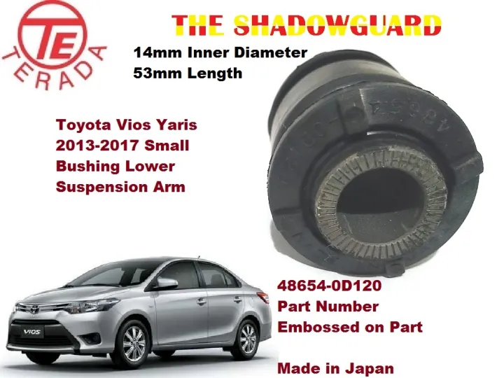 Lower Control Arm Suspension Small Bushing Toyota Vios Yaris 2013 to 2017 48654-0D120 Terada ...