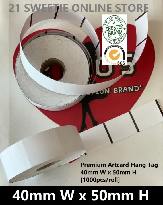 Blank Price Hang Tag 40mm x 50mm Barcode Label Artcard 40x50 Width x ...