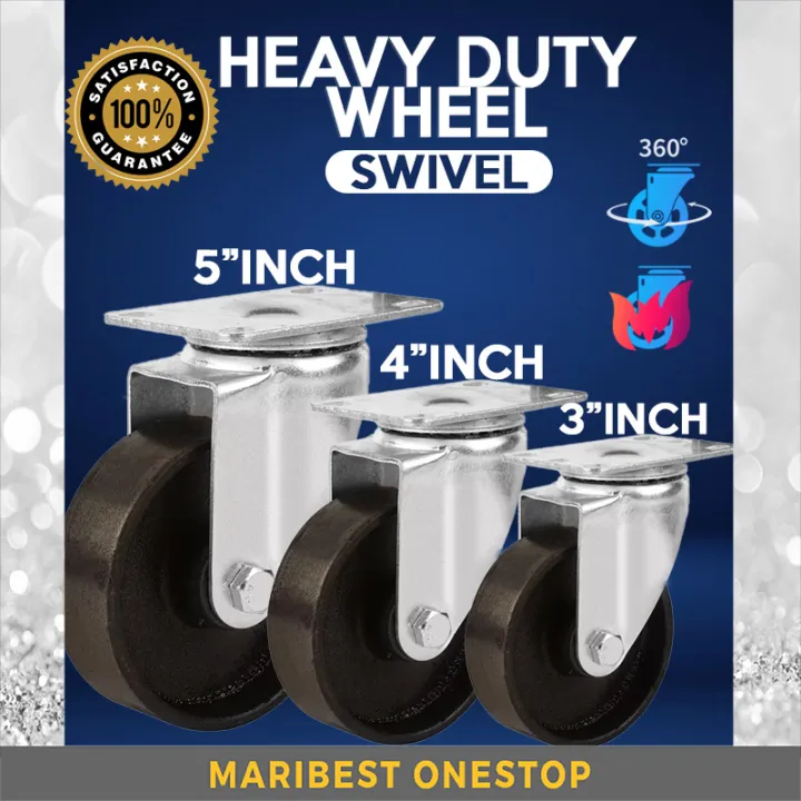 Heavy Duty 5" 4" 3" inch Swivel Castor Caster Roller Wheel Trolley ...