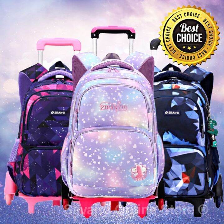 META X Quality Korean Design Trolley Bag Beg Roda Sekolah Budak ...