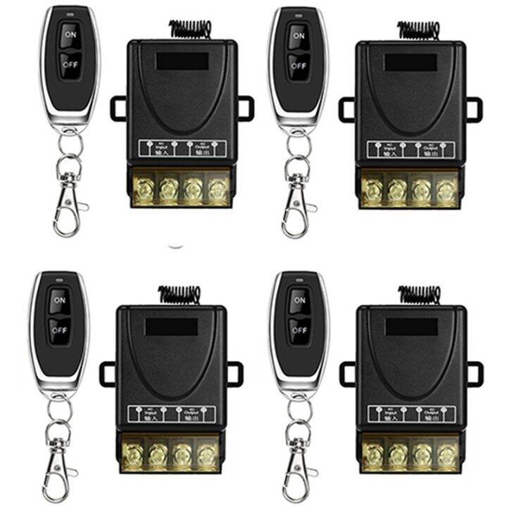 4X 433MHz 220V Water Pump Remote Control Switch 1Ch 30A Receiver Module ...