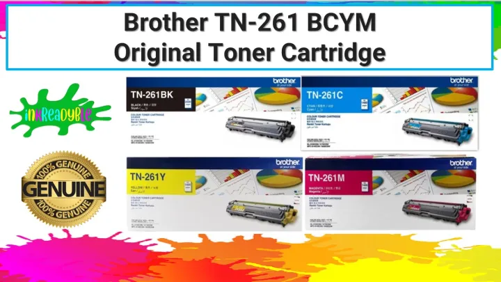 Brother TN-261 (TN261) Black, Cyan, Yellow & Magenta Set Original Toner ...