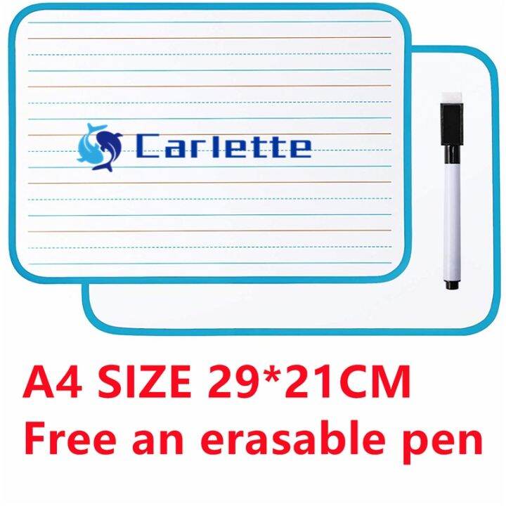 A4 Size Whiteboard 29*21cm Reusable Red And Blue Lines Children'S ...