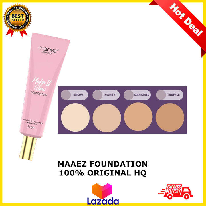 MAAEZ FOUNDATION FULL COVERAGE MAKE IT GLOW FOUNDATION (100% ORIGINAL ...