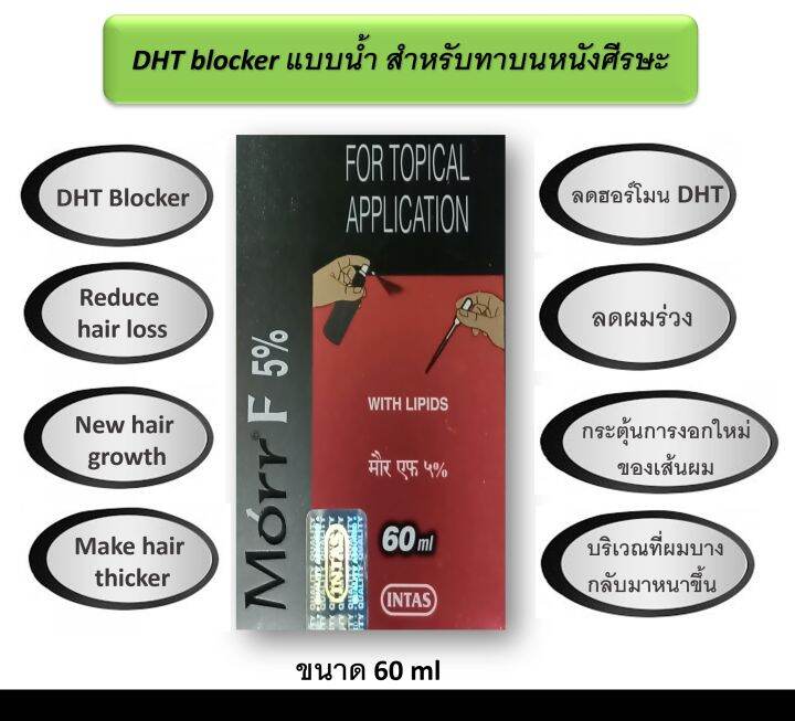 DHT Blocker Liquid Solution - เซรั่มแก้ผมบาง หัวล้าน ปลูกผม Morr เอฟ ...