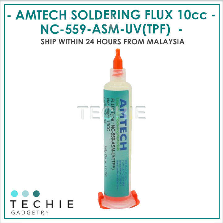 AMTECH NC-559-ASM-UV(TPF) SOLDER PASTE FLUX TPF NO-CLEAN TACKY BGA SOLDER FLUX 10cc WITH SYRINGE ...