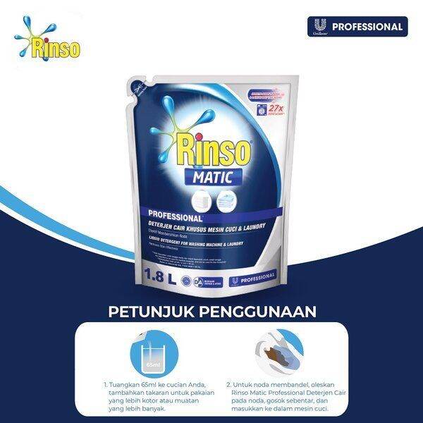 Rinso Matic Liquid Cair deterjen Detergent Professional 1.65 Liter sabun cuci baju | Lazada ...