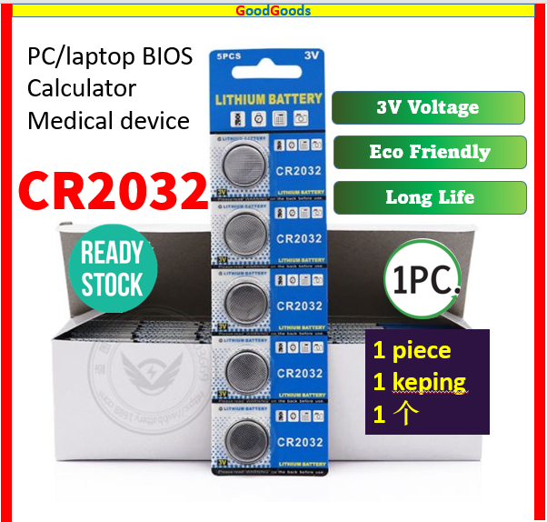 Battery CR2032 Battery 3V Watch Battery Lithium Battery Bateri Living ...