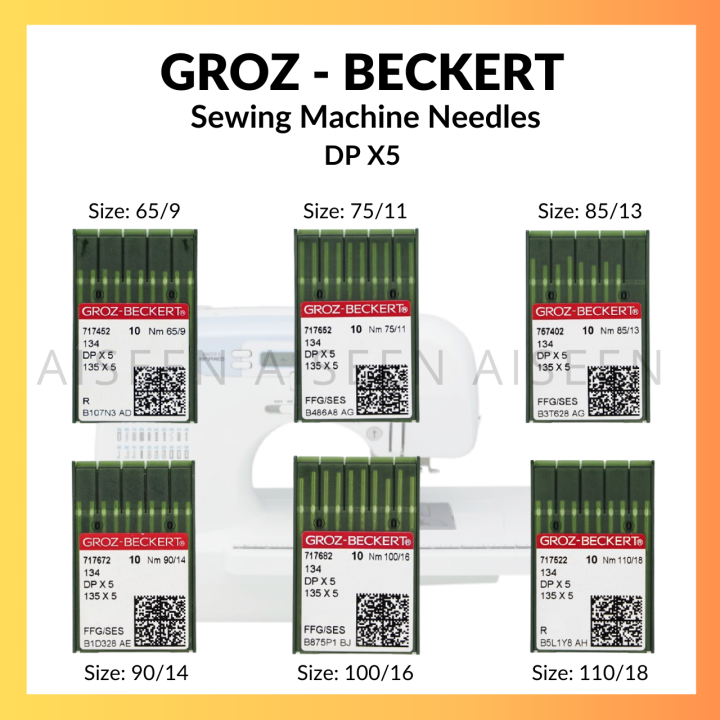 🧵 (Jarum) Groz-Beckert Sewing Machine Needles - DPX5 / JARUM UNTUK SINGER MACHINE, BUTTERHOLER ...
