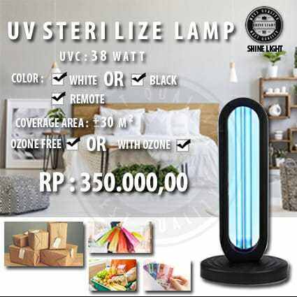 LAMPU UVC 36 WATT W REMOTE UV C UV-C STERILIZER STERILIZING VIRUS ...