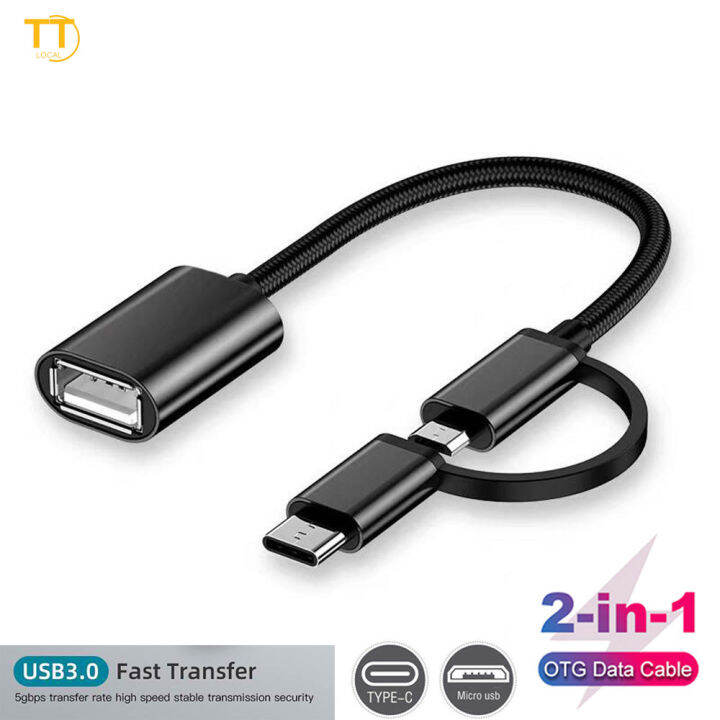 Tri-Town OTG USB Cable Adapter Micro USB Type C To USB Converter Cable ...
