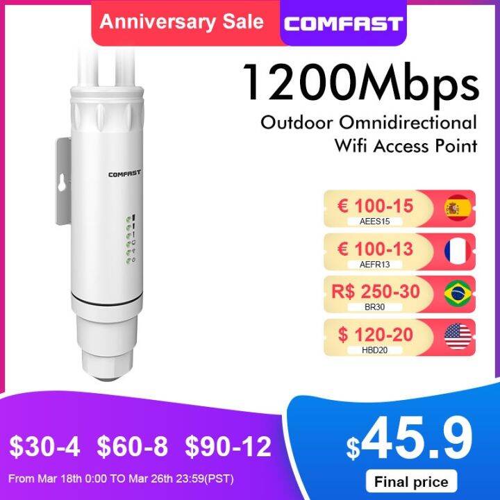 Comfast High Power AC1200 Outdoor Wireless Wifi Repeater AP/WIFI Router ...