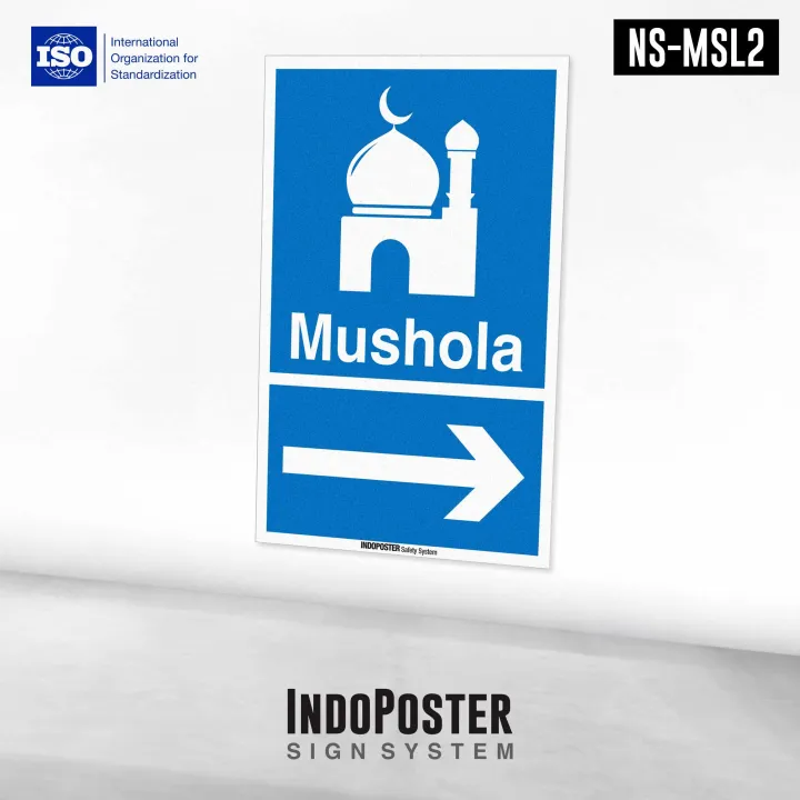 Stiker Sign ISO Rambu Arah Mushola Kanan | Lazada Indonesia