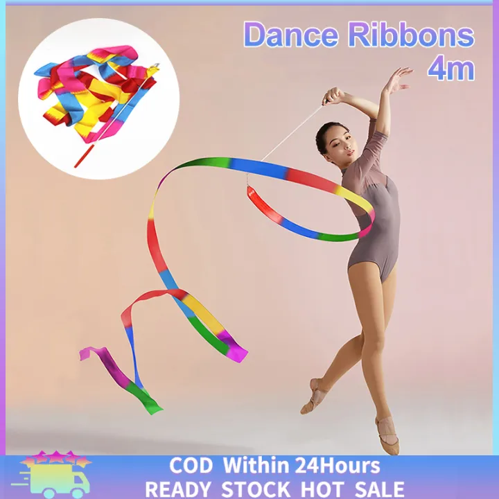 [Fast Delivery] 4M Dance Ribbons Kids Dance Gymnastics Ribbon Wands ...