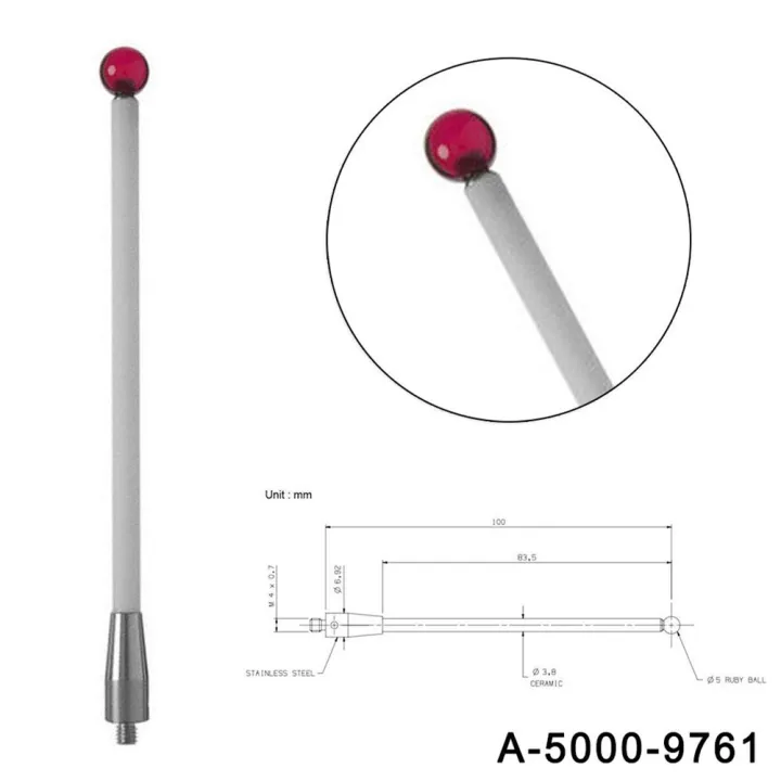 M4 Threaded Rod Touch Probe Stable Over Temperature Wear Resistance ...