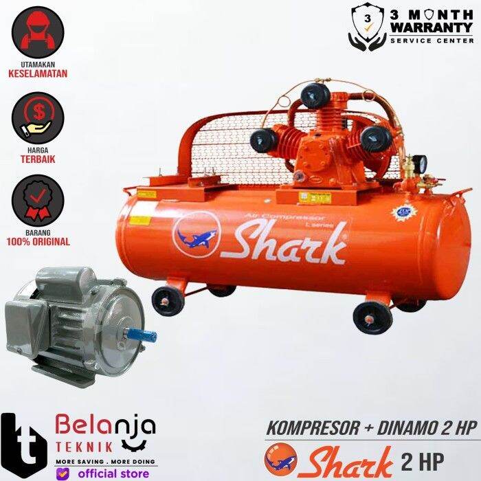 Shark Mesin Kompresor Udara 2 Hp Dinamo Motor 2 Hp Air Compressor ...