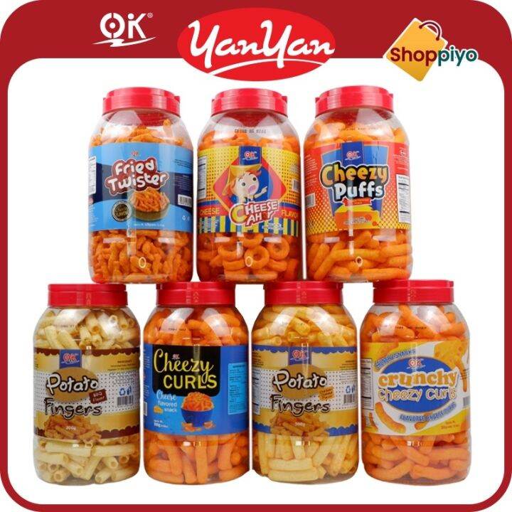 Ins recommend OK Yan Yan Jar Flavored Snack Cheese Curls Fried Twister ...