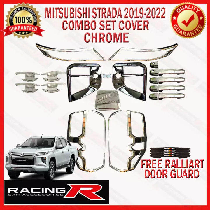 Mitsubishi Strada GLX 2019 to 2023 Combo Set Full Garnish Cover Chrome ...