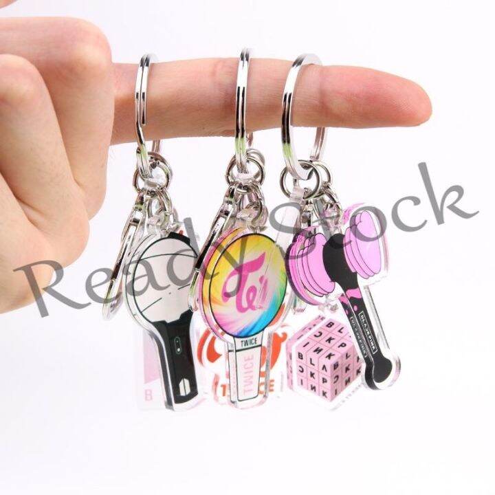 【hot sale】 ☑ B30 KPOP BLACKPINK Exo Twice Light Stick Keychain JENNIE ...
