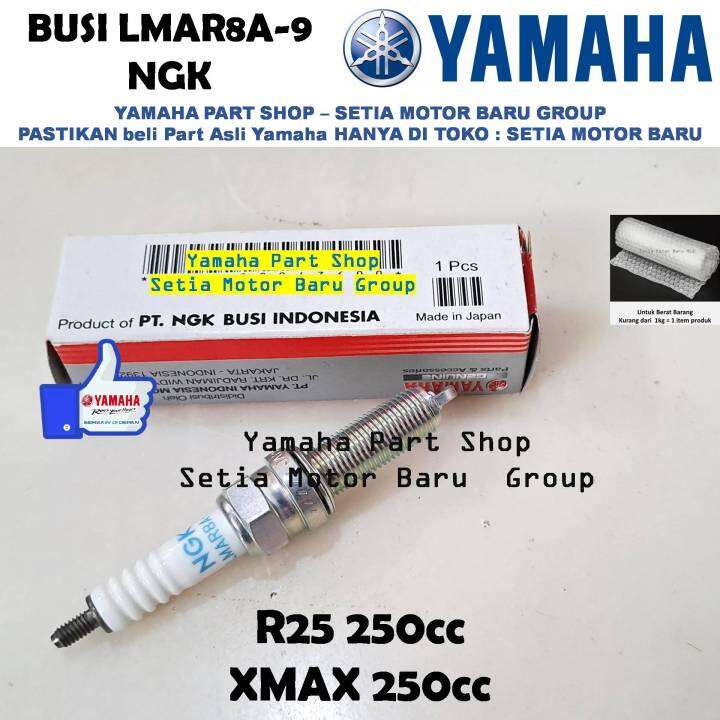 Busi LMAR8A-9 NGK Spark Plug Motor R 25 R25 XMax X Max 250cc Original Asli Yamaha Surabaya ...