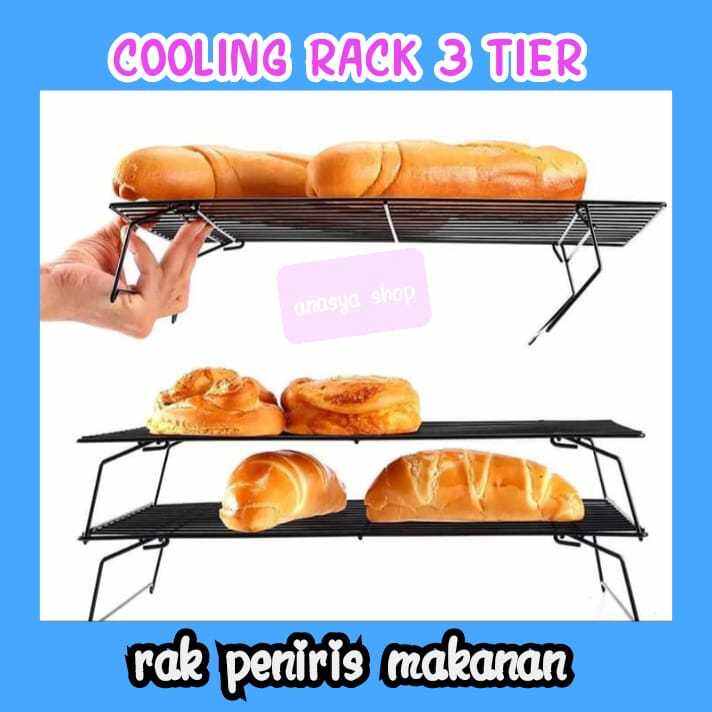 cooling rak 3 susun cooling rack 3 tier peniris makanan | Lazada Indonesia