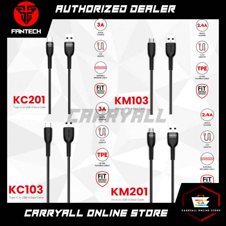 Fantech KC201 Type-C, KC103 Type C, KM201 Micro, KM103 v8 Quick Charger ...