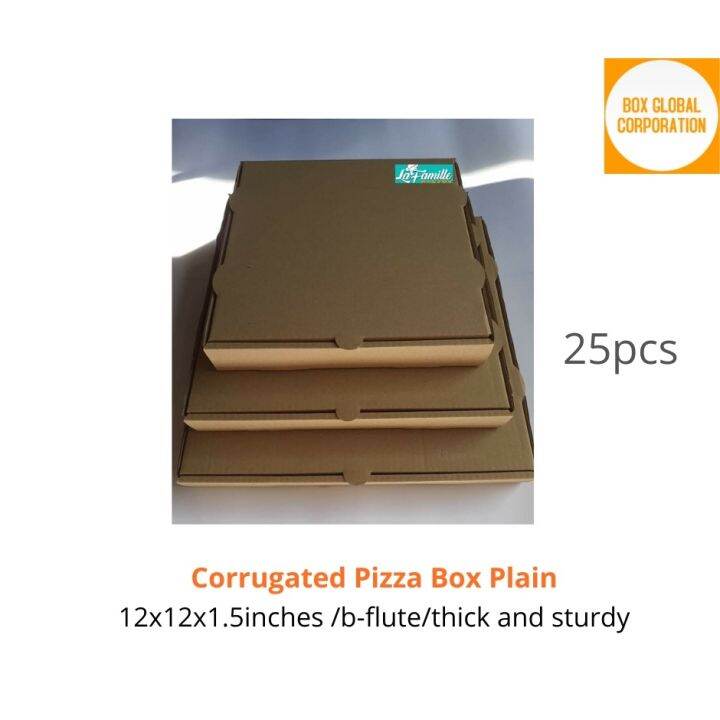 Pizza Box 12x12x1.5 inches 25pcs Plain Corrugated | Lazada PH