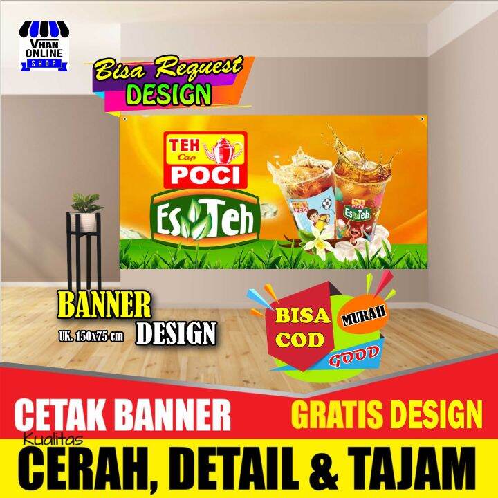 Spanduk Banner Es Teh Poci Model Besar Keren Bagus | Lazada Indonesia