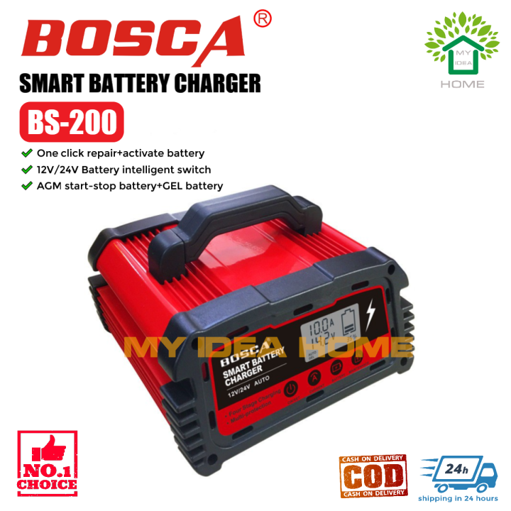 BOSCA Smart Battery Charger 12V 24V AGM GEL Lead-Acid Liion Lithium ...