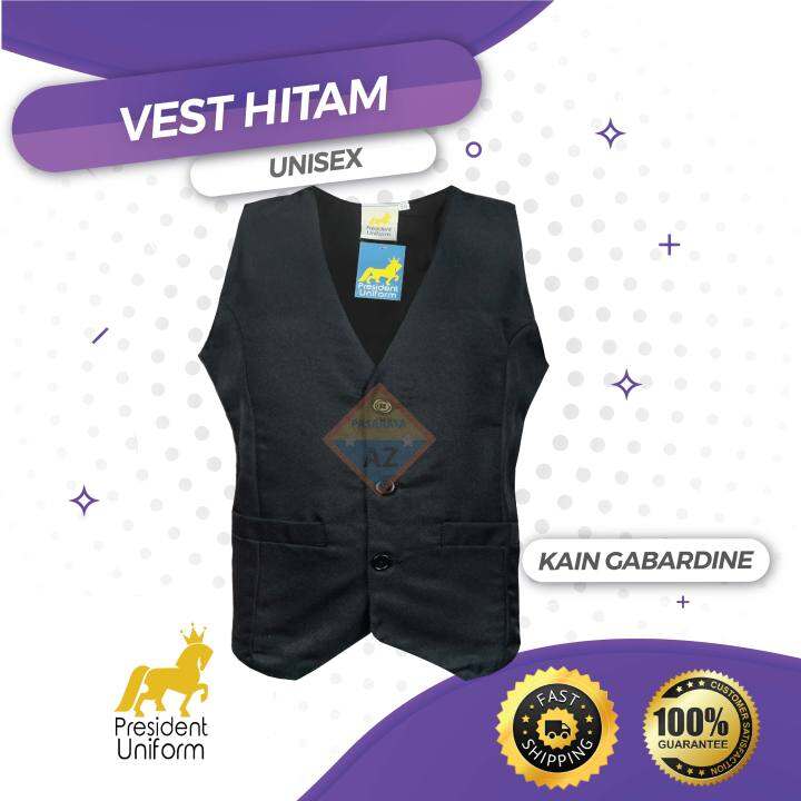 PV001 - VEST HITAM PENGAWAS READY STOCK !!! VEST SEKOLAH RENDAH DAN ...