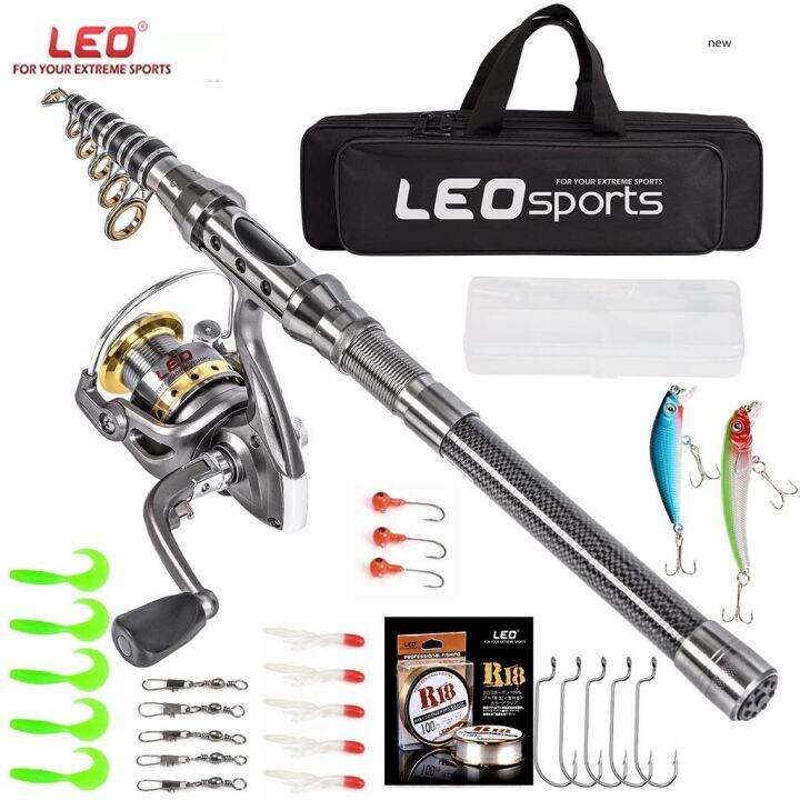 LEO Fishing Rod MML 2 Tips Fishing Rod 1.8m-2.1m Carbon Fibre Spinning ...