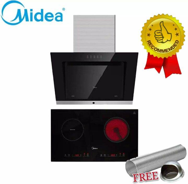 Midea Cooker Hood + Built in Induction & Ceramic Hob MCH-90J52 + MC ...