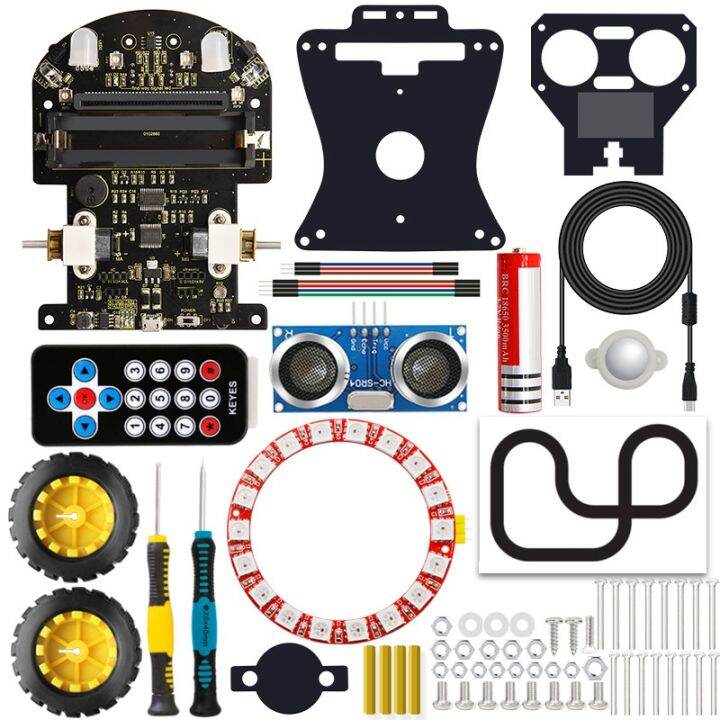 Mini Smart Microbit V2 Robot Car for Micro:Bit Robot Car Kit Graphical Programming Toys ...