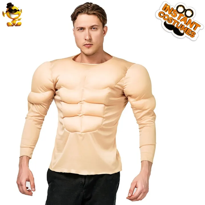 Adult Muscle Men T-Shirt Cross-border Fake Abs Costume | Lazada PH