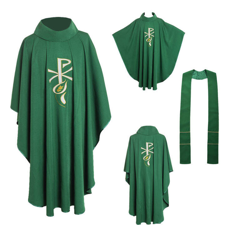 Catholic Church Priest Pastor Vestment Wheatear Embroidered Chasuble ...
