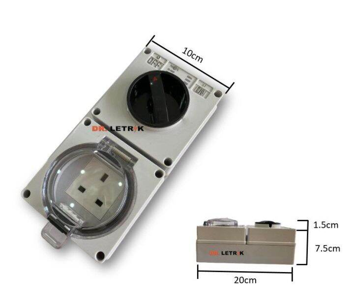 Maxvi Weatherproof Outdoor Switch Socket 13A 250V IP66 | Lazada