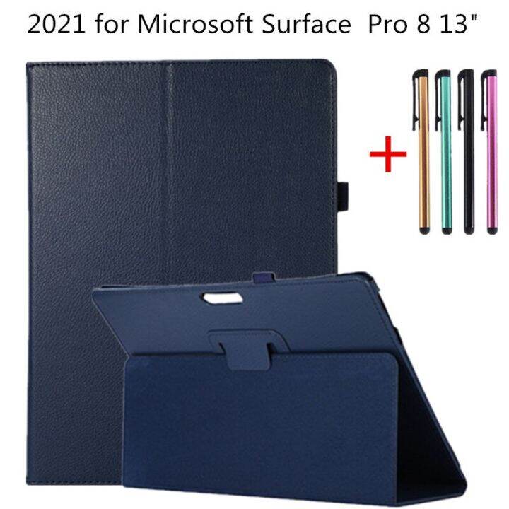 Case สำหรับ Microsoft Surface Pro 8 2021 F Unda 13นิ้วพลิกลิ้นจี่ปกคลุม ...